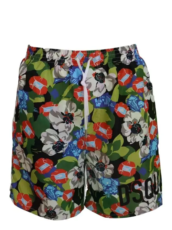 Dolce & Gabbana Floral Print Swim Shorts - Green
