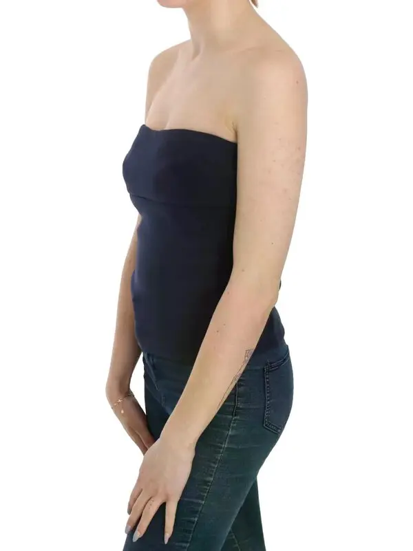 Costume National Strapless Sleeveless Zip-back Top - Blue