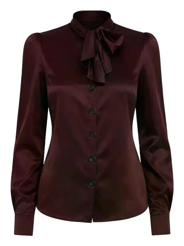 Dolce & Gabbana Silk Bow Detail Blouse - Red