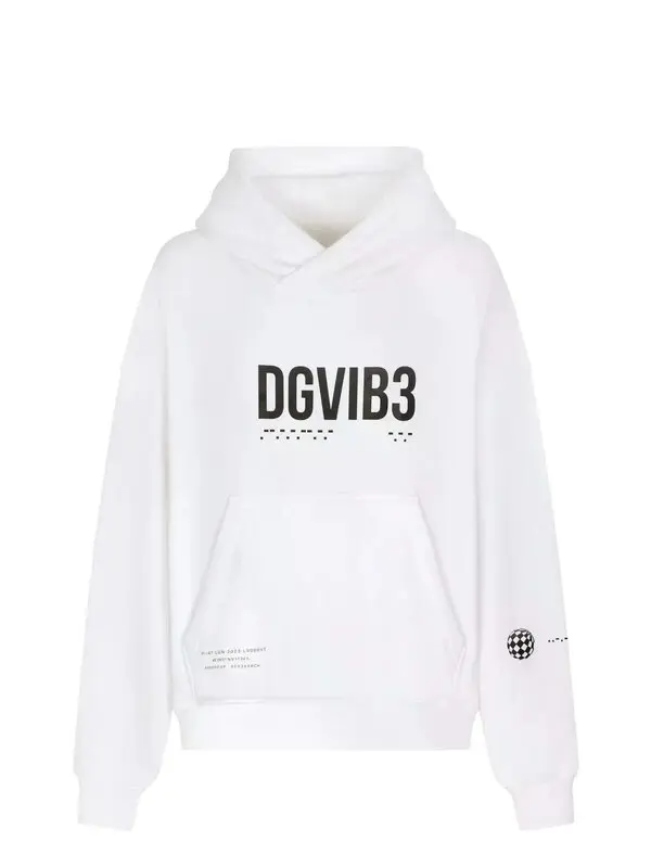 Dolce & Gabbana Cotton Slogan Print Hoodie - White