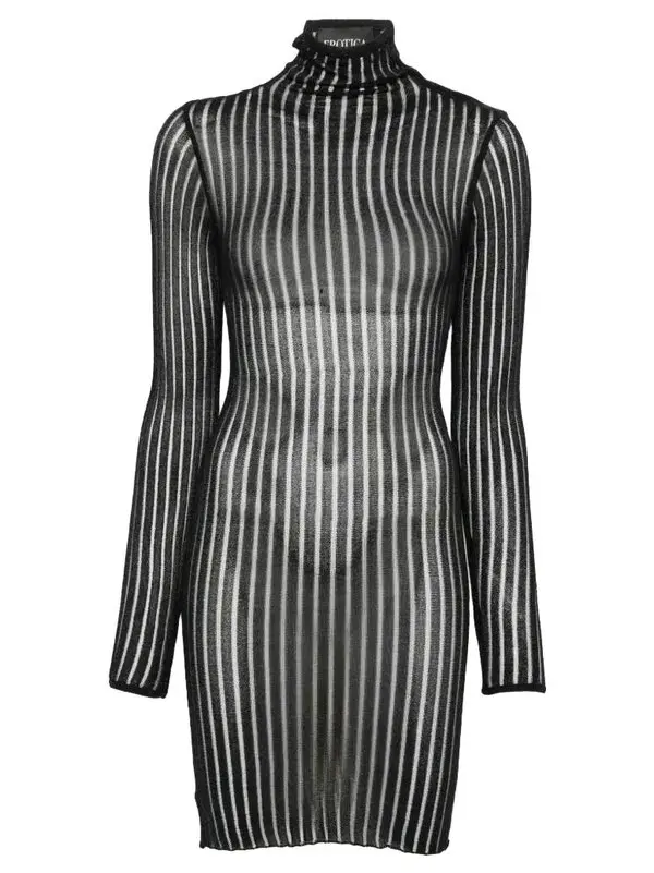 DONDUP Ribbed Knit Mini Dress - Black