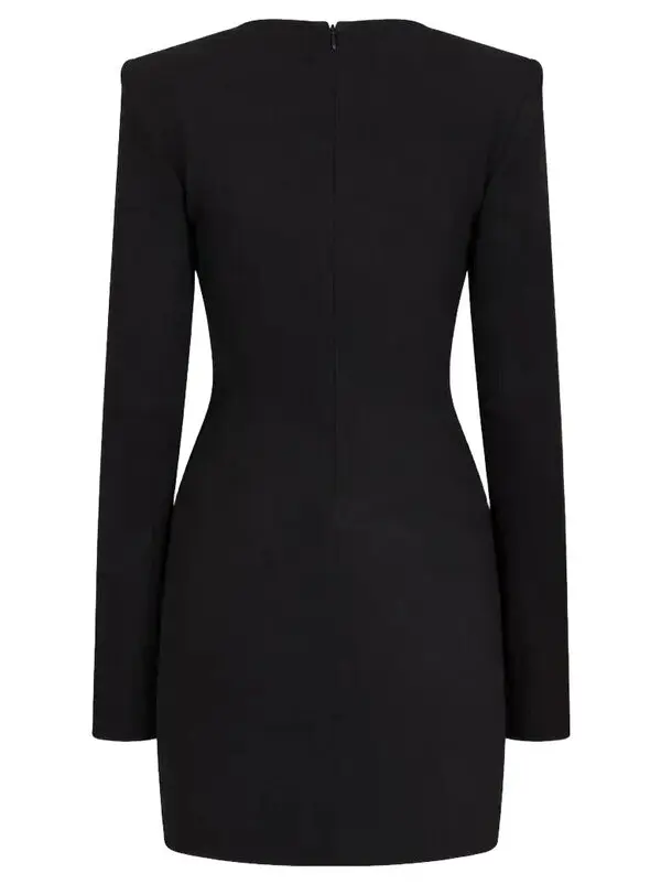 Dsquared2 Draped V-neck Long-sleeve Dress - Black