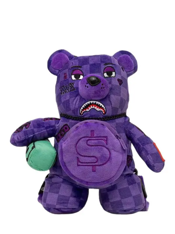 SPRAYGROUND Teddy Bear Backpack With Shark Mouth Embroidery - Purple
