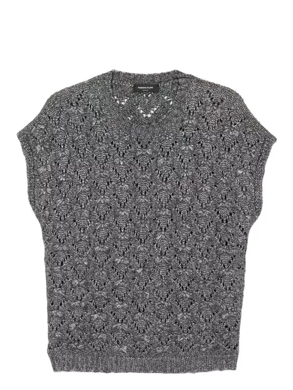 Fabiana Filippi Open-knit Cap-sleeve Sweater - Grey