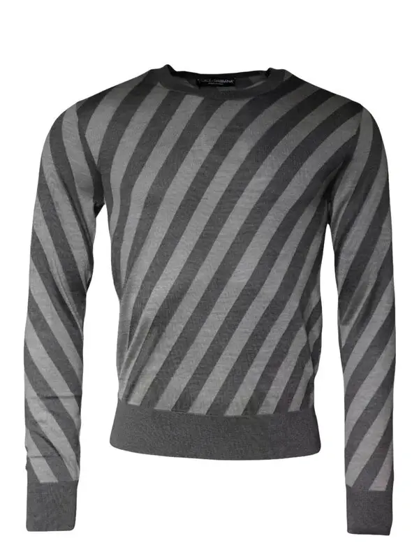 Dolce & Gabbana Diagonal Stripe Sweater - Grey