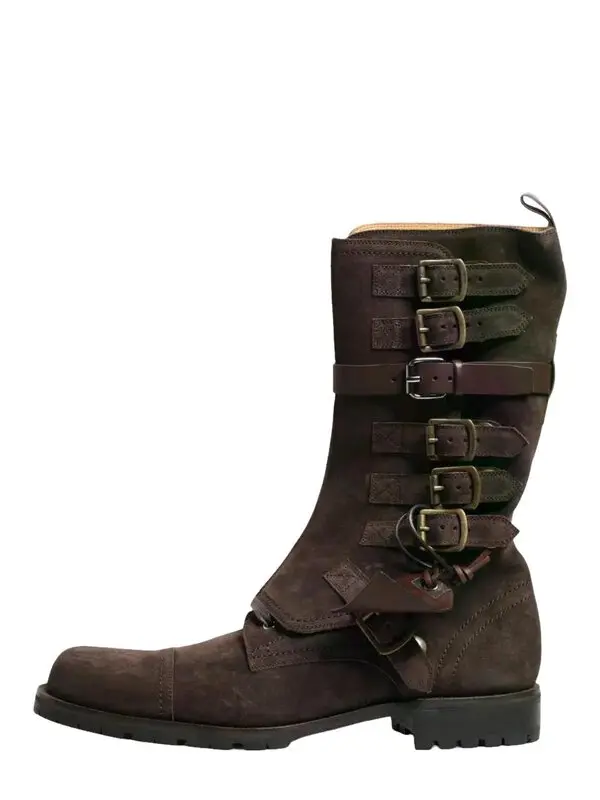 Dolce & Gabbana Multi-buckle Suede Ankle Boots - Brown