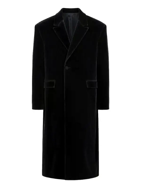 LGN LOUIS GABRIEL NOUCHI Double-breasted Velvet Coat - Black