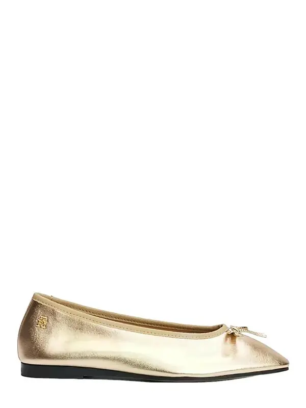 Tommy Hilfiger Metallic Bow Ballet Flats - Gold