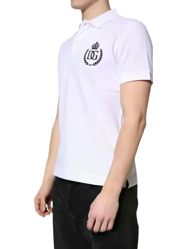 Dolce & Gabbana Logo-embroidered Polo Shirt - White
