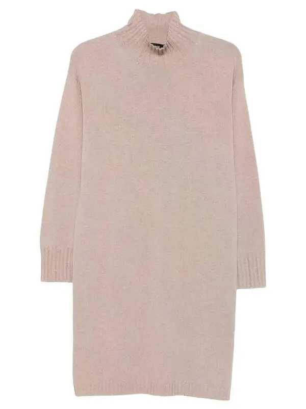 Fabiana Filippi High-neck Knitted Mini Dress - Neutrals
