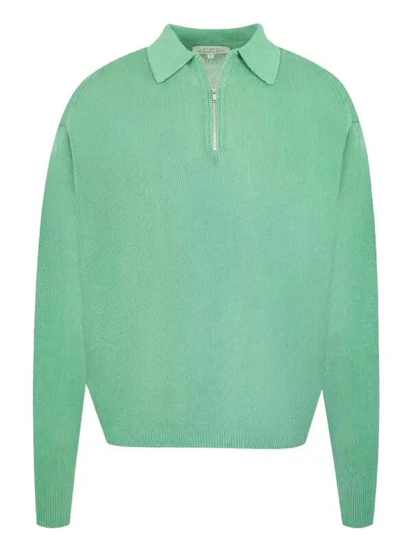 Studio Nicholson Heddy Zip-up Polo Sweater - Green