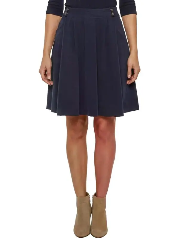 BOSS A-line Mini Skirt With Pleat Detailing - Blue