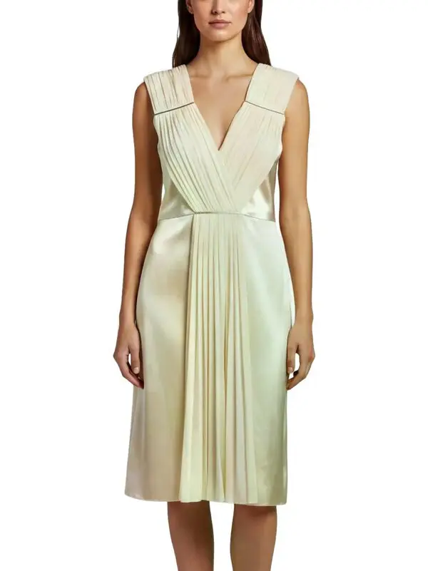 CHRISTOPHER KANE Sleeveless V-neck Midi Dress - Neutrals