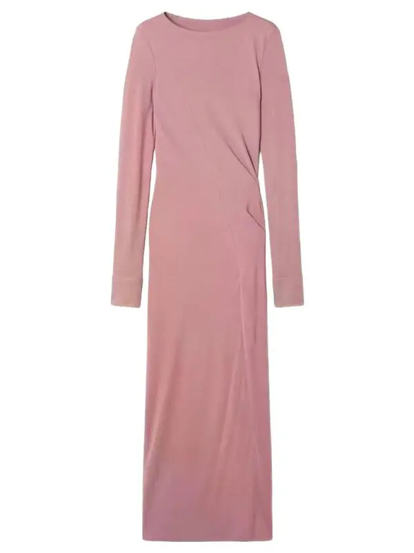 LANVIN Draped Crepe Jersey Maxi Dress - Pink