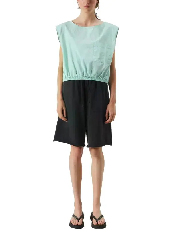 American Vintage Cropped Gingham Top - Green