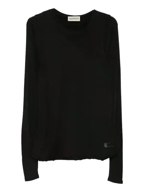 CARRER Doria Double-layer T-shirt And Vest Set - Black
