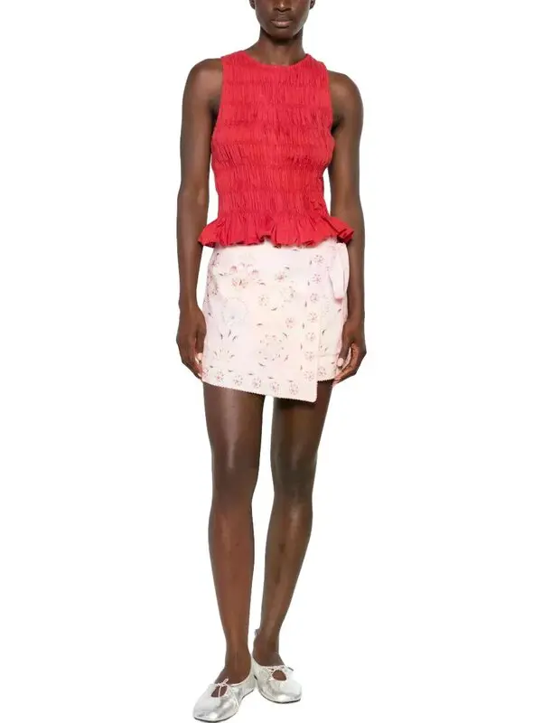 Agua Bendita Luna Playa Wrap Mini Skirt - Pink