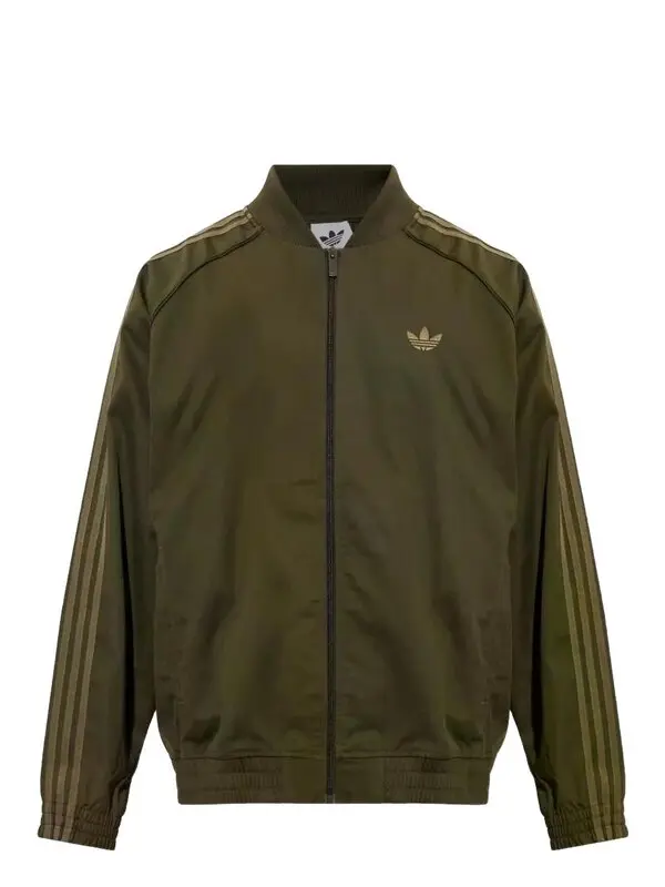 Adidas Embroidered Logo Side Stripe Jacket - Green