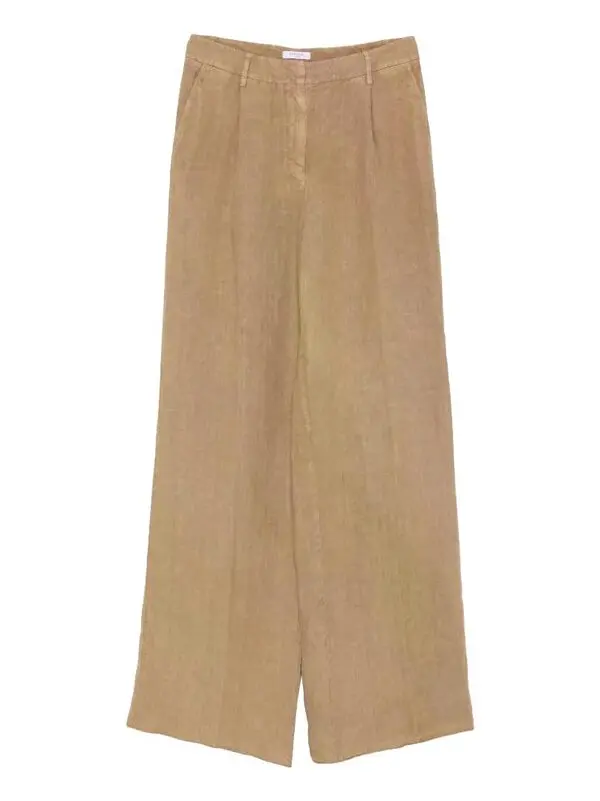 Boglioli Linen Pleated Wide-leg Trousers - Neutrals