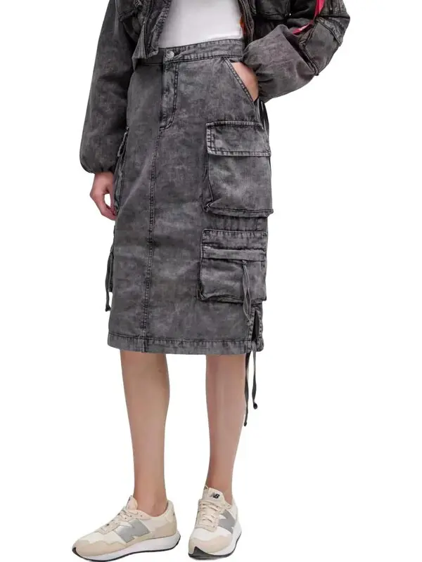 Alpha Industries Cargo Pockets Midi Skirt - Grey