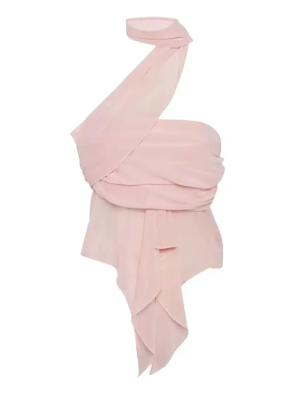 GUIZIO Chiffon Halterneck Wrap Top - Pink