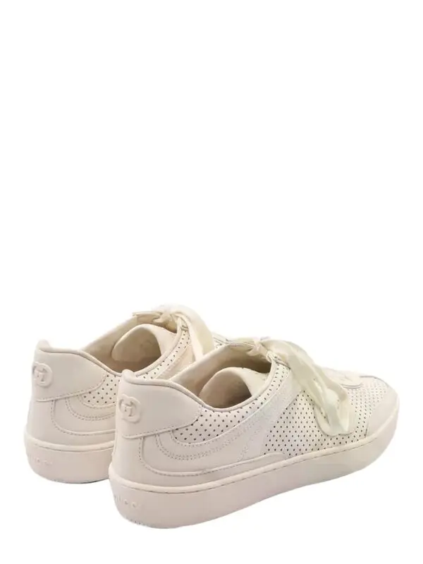 Gucci G75 Perforated Leather Sneakers - Neutrals