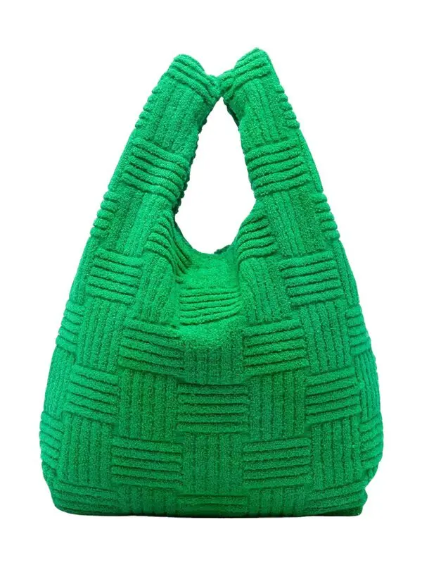 Bottega Veneta Terry Cloth Shopping Tote Bag - Green