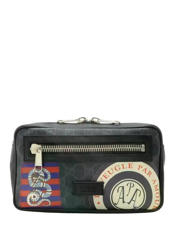 Gucci Gg Supreme Web Night Courrier Belt Bag - Black
