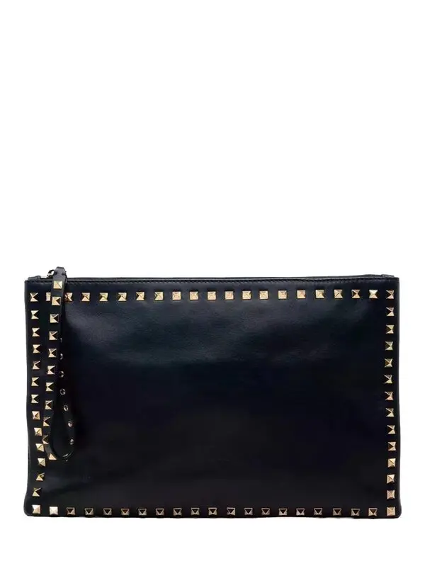 Valentino Garavani Leather Rockstud Clutch Bag - Black