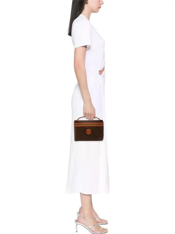 Celine Macadam Coated Canvas Vanity Bag - Brown