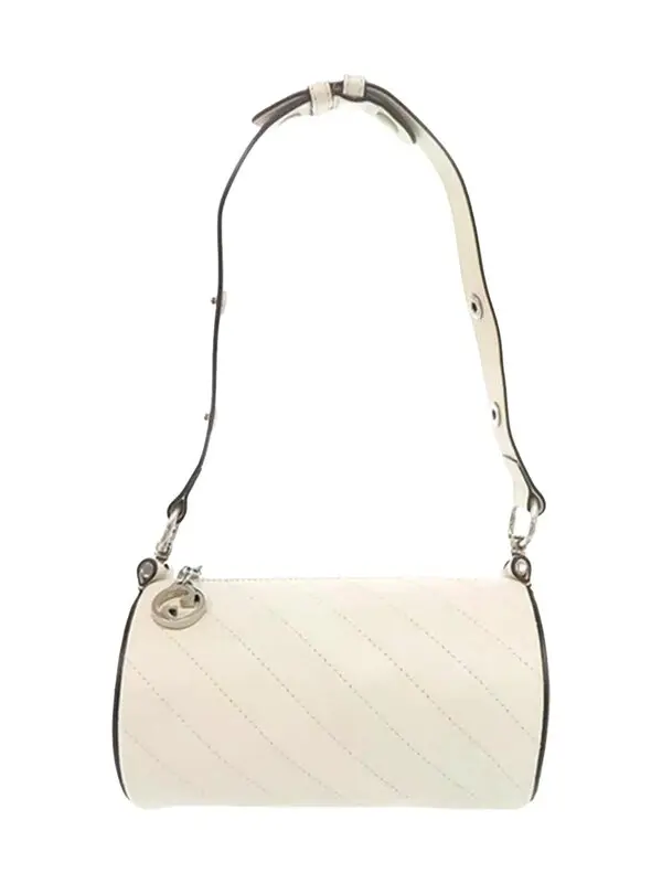 Gucci Leather Blondie Barrel Shoulder Bag - White
