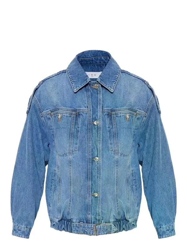 IRO PARIS Belted-hem Denim Jacket - Blue