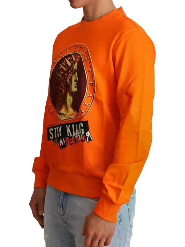 Dolce & Gabbana Graphic Print Cotton Sweatshirt - Orange