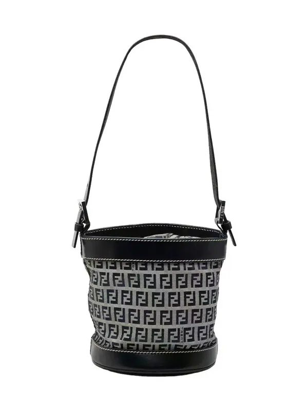 Fendi Zucchino Canvas Bucket Bag - Black