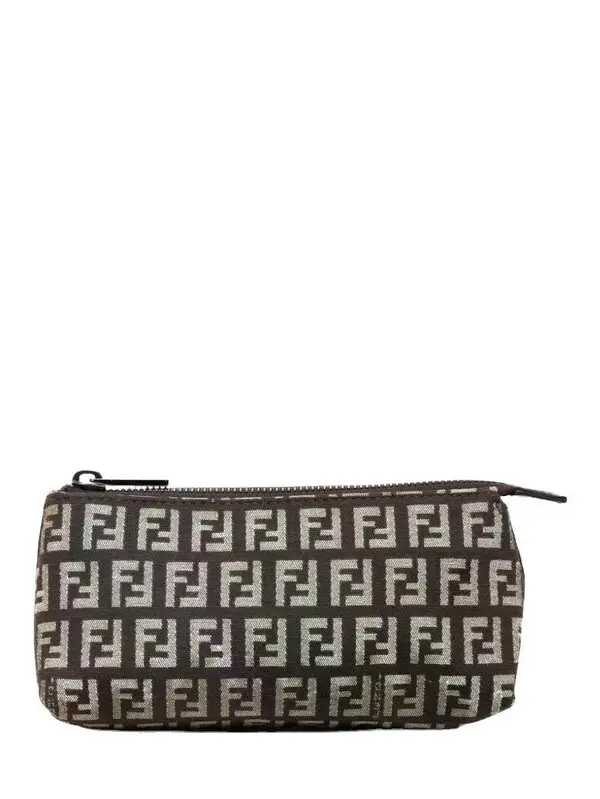 Fendi Zucchino Canvas Coin Pouch - Brown