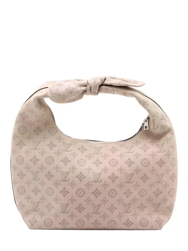 LOUIS VUITTON Monogram Mahina Why Knot Mm Shoulder Bag - Grey