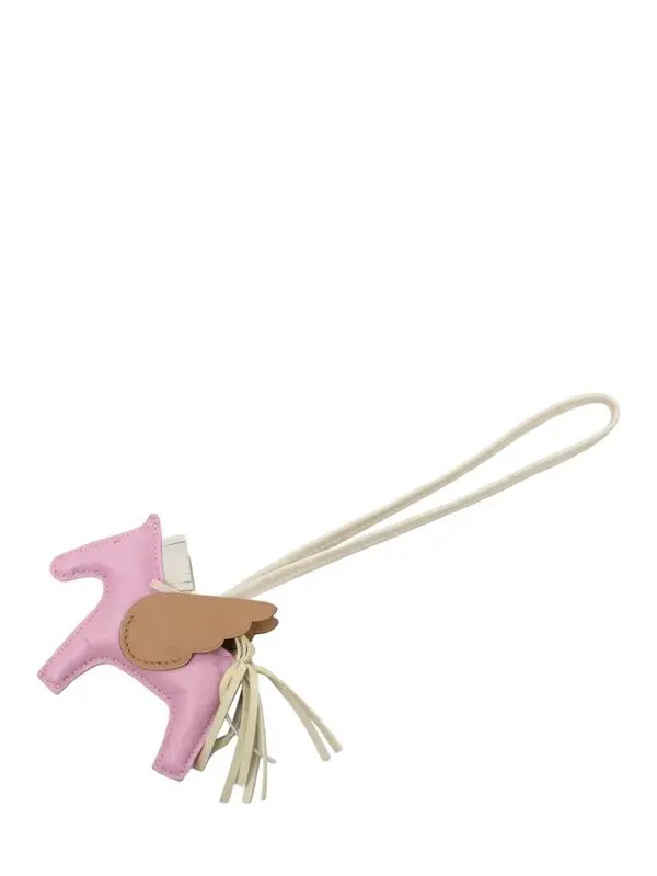 Hermès 2021 Milo Lambskin And Swift Grigri Rodeo Pegase Bag Charm Pm Keychain - Pink