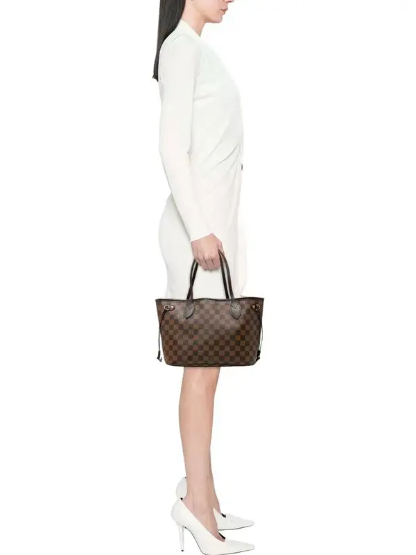LOUIS VUITTON 2015 Damier Ebene Neverfull Pm Tote Bag - Brown