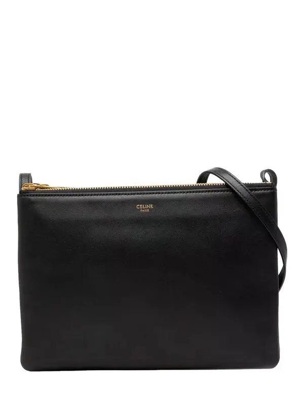 Celine Large Lambskin Trio Crossbody Bag - Black
