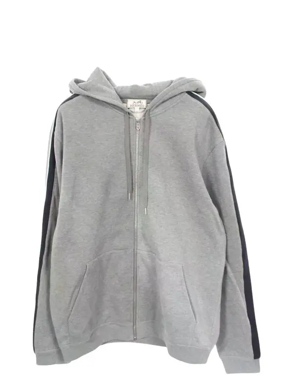 Hermès Side Stripe Zip-up Hoodie - Grey