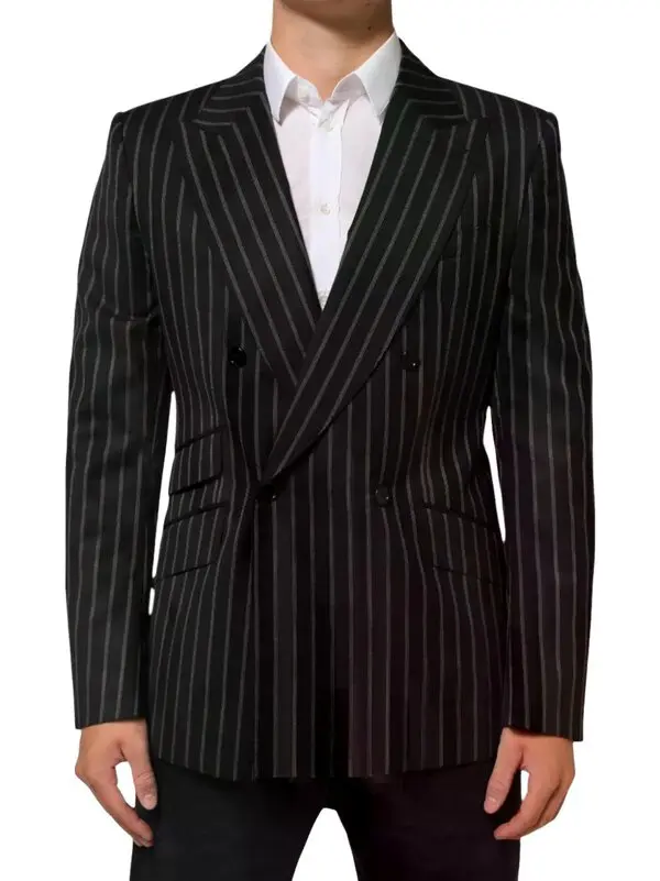 Dolce & Gabbana Pinstripe Sicilia Blazer - Black
