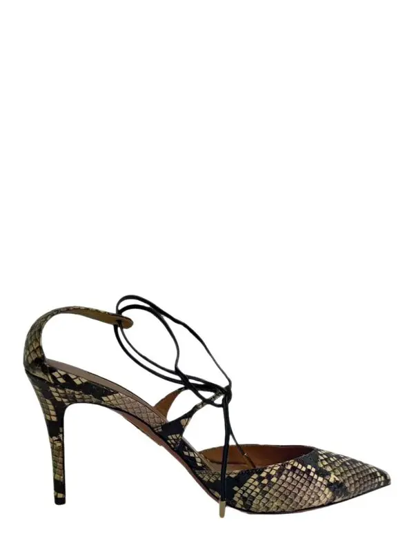 AQUAZZURA Snakeskin-effect Stiletto Pumps - Black
