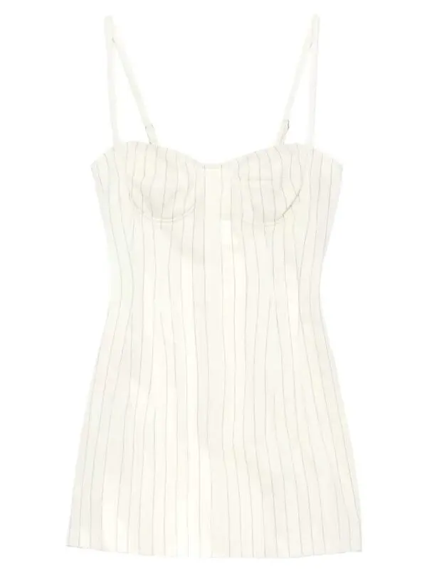 DONDUP Pinstripe Corset Mini Dress - Neutrals