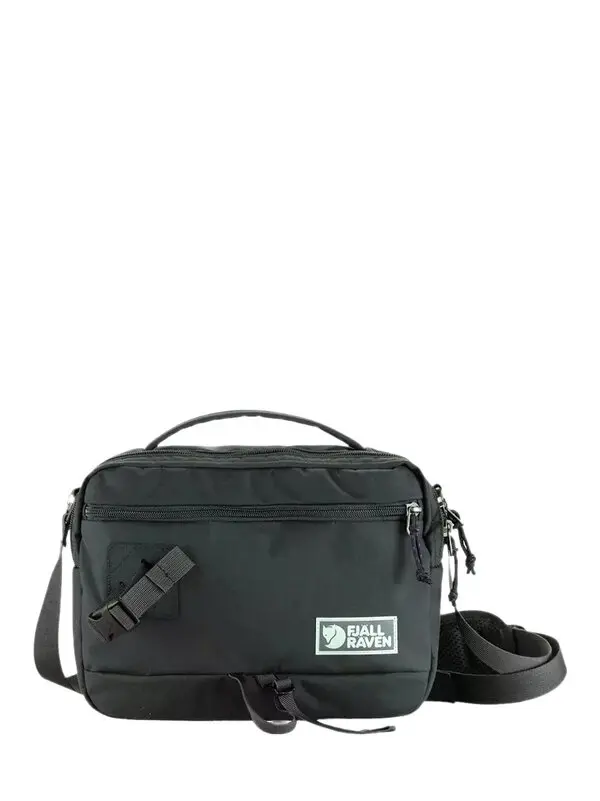 Fjallraven Logo Patch Messenger Bag - Black