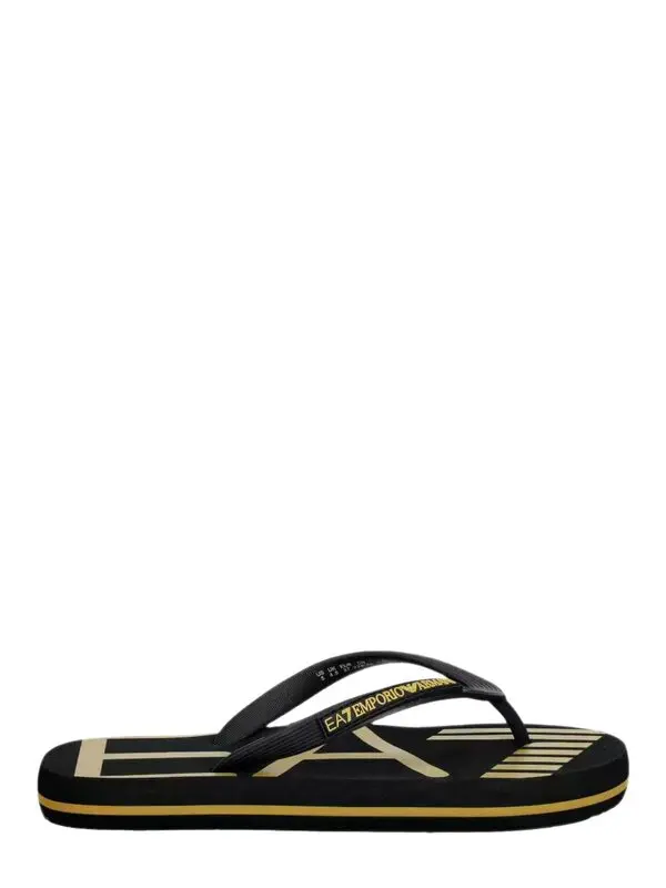 EA7 Logo Flip Flops - Black