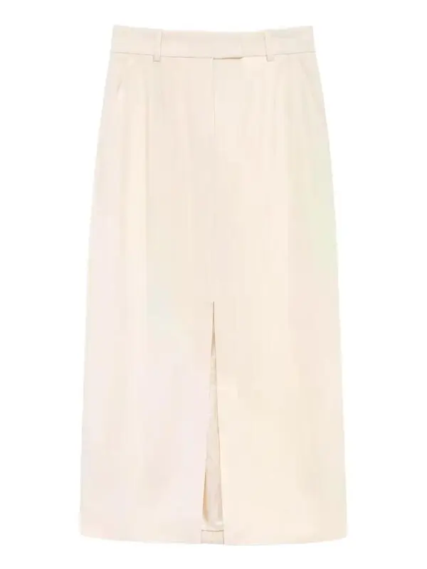ANINE BING Meredith Midi Skirt With Front Slit - Neutrals
