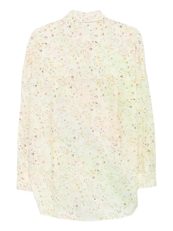 TELA Floral-print Cotton Shirt - Neutrals