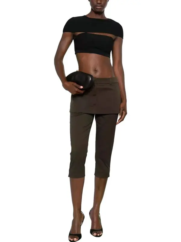 Cult Gaia Brett Cut-out Cropped Top - Black