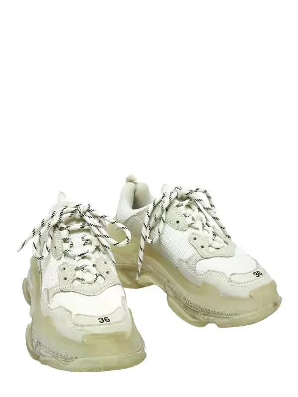 Balenciaga Triple S Panelled Sneakers - White