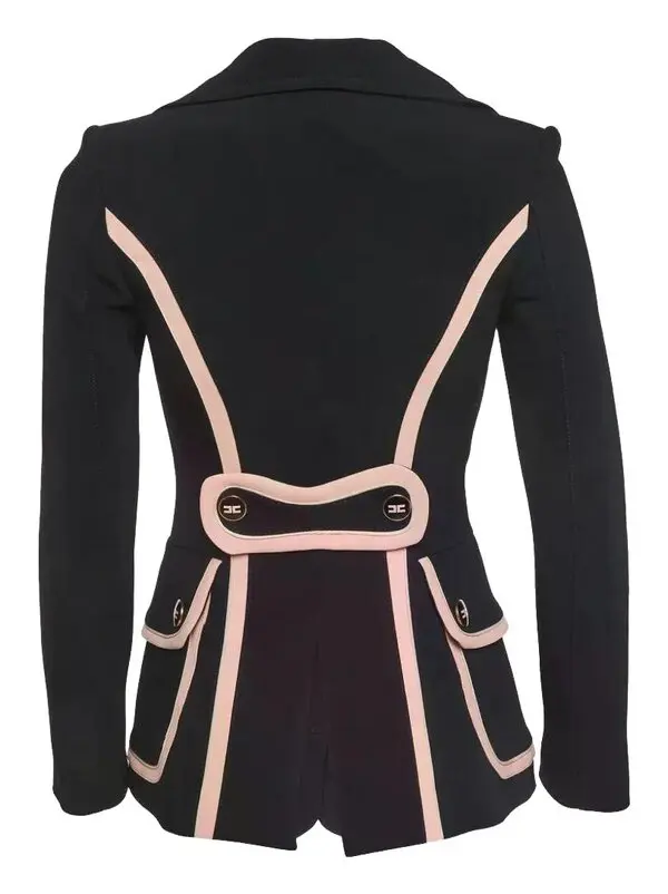 Elisabetta Franchi Double-breasted Contrast-trim Blazer - Black